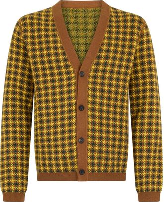 Malo houndstooth cardigan - Gelb