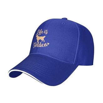 Generic Casquettes La Vie Est Un Golden Retriever Casquettes Baseball Respirant Chapeau Athlétique pour Homme Femme Course À Pied