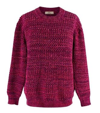 Prada Purple Textured Knit Crewneck Jumper Size S