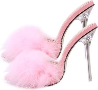 Yardwe Sandales Femme Talons Hauts Stables Élégantes Confortables et Respirantes Chaussures été Fines et Durables pour Extérieur Rose