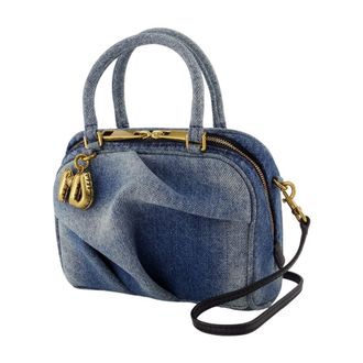 Marc Jacobs Womens The Micro Bauletto Bag - Marc Jacobs Cotton Blue Handbags-Purses