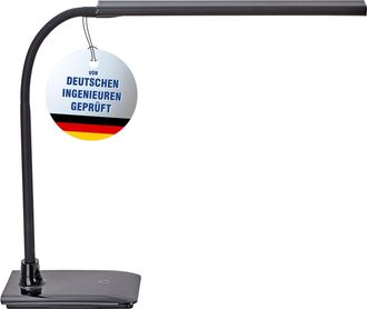 Maul LED-Tischleuchte MAULpirro, dimmbar - Büro Arbeitsplatzleuchte mit 4-Stufen-Dimmer - Schreibtischlampe mit 3000K Farbtemperatur - schwarz