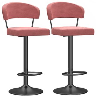 Generic H&ouml;henverstellbare Barhocker, drehbare hohe K&uuml;chen- und Esszimmerst&uuml;hle mit R&uuml;ckenlehne, Samt-Hocker, geeignet f&uuml;r K&uuml;cheninseln