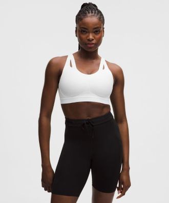 lululemon Levitation Sport-BH Starker Halt B-DD-Cups f&uuml;r Frauen - Gr&ouml;&szlig;e 32B in White