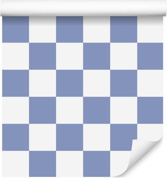 OEM Carta Da Parati A Scacchiera Blu, Sfondo Blu Per Soggiorno E Camera Da Letto 50x1000 Cm