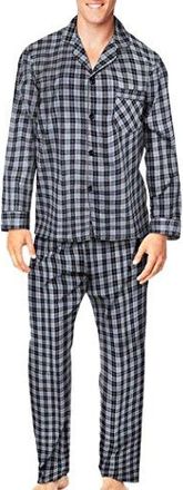 Hanes Mens Woven Pajamas-S-Grey/Black Plaid