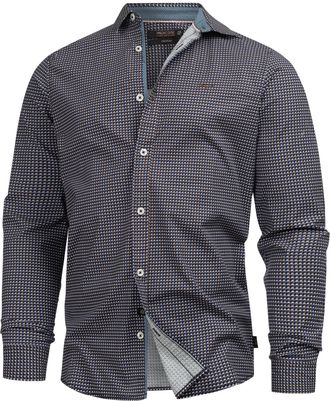 Indicode Herren INSamwell Hemd Gemustert aus 98% Baumwolle | Herrenhemd f&uuml;r M&auml;nner Bracken, S