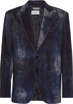 Philipp Plein Bleached Velvet Blazer Gigol&ograve; Fit - - Jackets - Herren - Blau - L