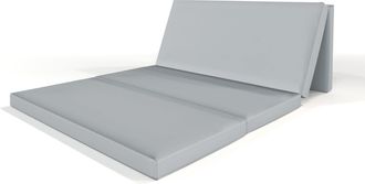 Aloha Klappmatratze, Gästematratze, 4-teilige Faltmatratze zusammenklappbar Matratze mit Transporttasche Farbe und Größe wählbar (Grau / 115cm x 195cm x 8cm