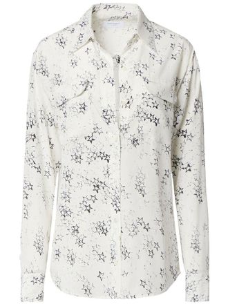 Equipment chemise en soie &agrave; &eacute;toiles imprim&eacute;es - Blanc