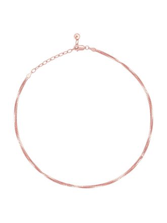 Cai Collier Choker 925/- Sterling Silber Venezianer Kette ros&eacute; vergoldet zweireihig