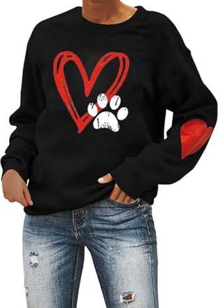 Generic Sweat &agrave; capuche imprim&eacute; d&eacute;contract&eacute; pour la Saint-Valentin 2026 - Coupe ample pour un usage quotidien - Design &eacute;l&eacute;gant et confortable - Parfait pour l