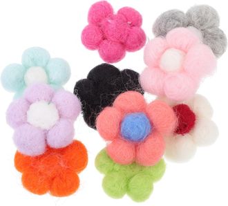 Angoily 10stücke Filzblumen Dekoration Handgefertigte Blumenornamente DIY Charme Broschen Haarnadel Basteldeko Blume in Leuchtenden Farben Für Individuelle Ac
