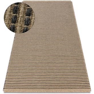 RugsX Rugsx - Teppich jute 3652 schwarz / beige Linien - Jute, flachgewebt, Fransen beige 120x170 cm