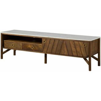 Massivmoebel24 TV-Board Mango 180x45x50 braun ge&ouml;lt / echter Marmor los angeles 02