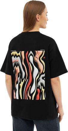 Johnny Urban Oversized Tshirt Herren & Damen Schwarz - Sammy Lava Print - Heavy Basic Kurzarm T-Shirt Oversize - Enganliegender Kragen - Unisex - 100% Baumwolle - 