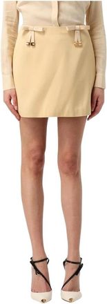 Elisabetta Franchi Femme, Jupes, Blanc, Taille: 42 FR Mini-jupe avec d&eacute;tail de ceinture