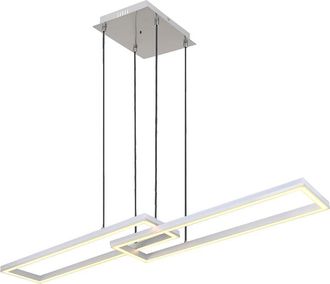 Globo Lighting H&auml;ngelampe Wohnzimmerlampe Pendelleuchte Deckenlampe Esszimmerleuchte, Metall Kunststoff silber, Fernbedienung dimmbar RGB LED Rainbow Effekt, 1x 40W 