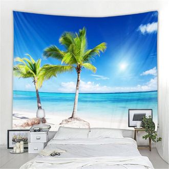 Generic Wandteppich Meerblick 250x300 cm Gro&szlig; Wandteppiche Tropische Landschaft 3d Druck Wandbehang XXL Tapisserie Wandtuch f&uuml;r Wohnzimmer Schlafzimmer Wohnhe