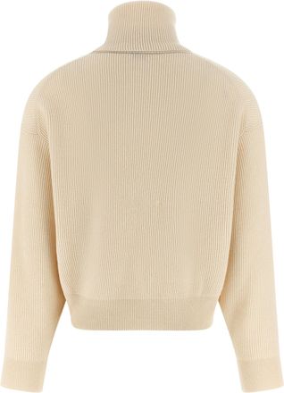 Brunello Cucinelli English Ribbed Virgin Wool Cashmere Sweater - Cream