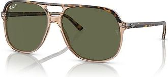 Ray-Ban Bill X The Ones Sonnenbrillen Havana Auf Braun Transparent Fassung Grün Glas Polarisiert 60-14