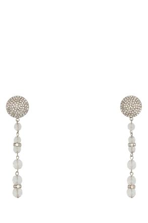 Alessandra Rich Crystal-Embellished Earrings - Silver