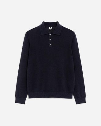 Arket Poloshirt Aus Leinenmischung -Blau