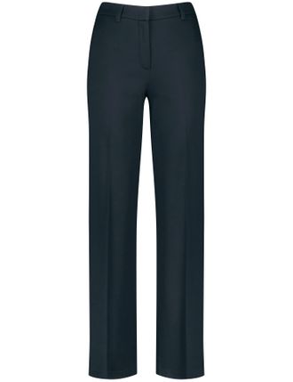 Gerry Weber Damen Hose mit weitem Bein unifarben reguläre Länge Navy 34