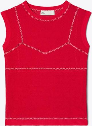 Tory Burch Damen Meshtop aus Baumwolle und Nylon