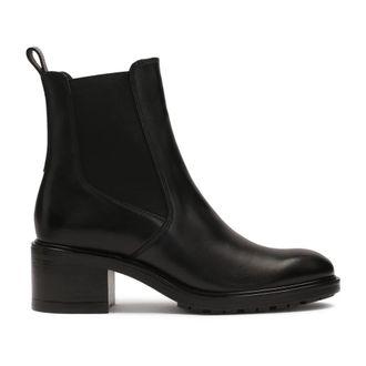 Kazar Schwarze Stiefel mit Gummieins&auml;tzen - - Shoes - Damen - Schwarzk - 39 EU