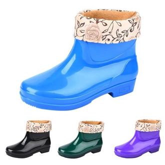 Generic Wellington Bottes de pluie dhiver pour femme avec doublure en peluche, chaudes, confortables, imperm&eacute;ables, antid&eacute;rapantes, pour le travail, la p&ecirc;che,