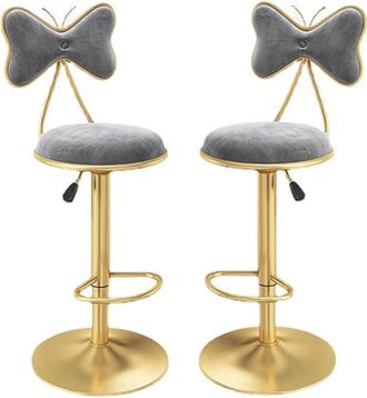 Generic Drehbare Barhocker, h&ouml;henverstellbare Tresenhocker, Esszimmerst&uuml;hle, Samt-Barst&uuml;hle mit geschwungener R&uuml;ckenlehne, K&uuml;cheninsel, Kneipe