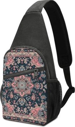 Generic Casual Sacoche Tactique Graphiques rétro Sac De Poitrine Antivol,Durable Crossbody Bag pour Randonnée Camping Voyage