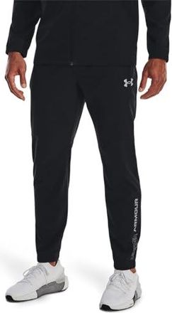 Under Armour Pantalon de surv&ecirc;tement tiss&eacute; pour homme en noir, Noir, XXL