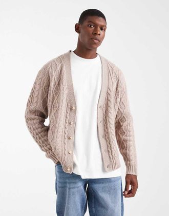 Levi's Valencia - Gilet en maille torsad&eacute;e - Taupe chin&eacute;-Neutre
