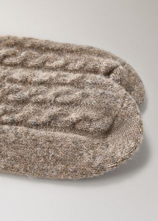 Mango Chaussettes maille épaisse torsadée marron - Femme - Taille unique - MANGO