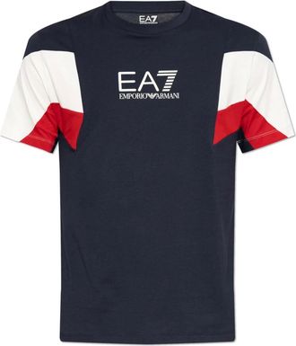 Emporio Armani Emporio Armani Ea7, Homme, Tops, Bleu, Taille: L Logo T-Shirt