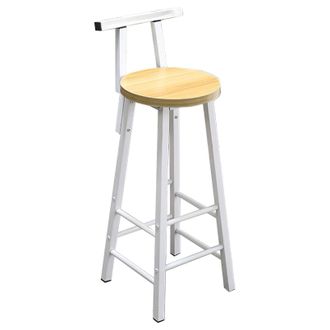 Generic Barhocker aus Massivholz mit R&uuml;ckenlehne und Fu&szlig;st&uuml;tzen, Metallbeine f&uuml;r K&uuml;cheninsel, Esszimmer, Kneipe, Partytheke, Fr&uuml;hst&uuml;cksstuhl