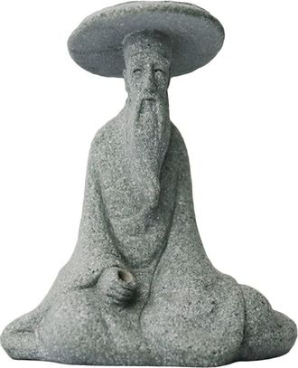 Cabilock Gartenfiguren Miniatur Angler Figuren Zen Garten Steinfiguren Dekofigur Skulptur Gartenstatuen Feengarten Steine Ornaments für Blumentopf Teich Auto M