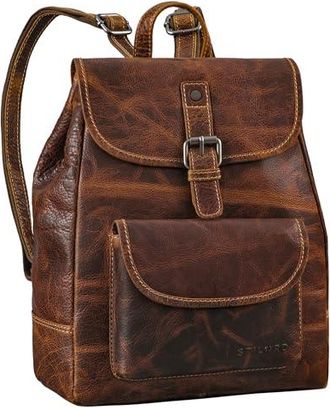 STILORD Adele Petit Sac &agrave; Dos Femme Cuir Voyage Sacs &agrave; Main Port&eacute;s Dos Tendance Loisir, Couleur:luino - marron