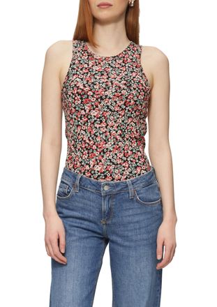 QS by s.Oliver Geripptes Tanktop mit All-Over-Print