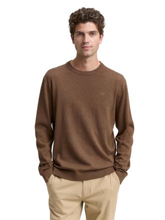 Tom Tailor Herren 1039810 Pullover, 38678-Dark Taupe Melange, L