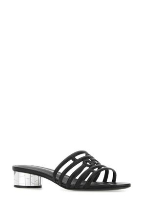 Ferragamo Womens Black Nappa Leather Finn Mules 001 Sandali Sandal