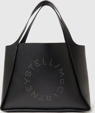 Stella McCartney Logo Large Studded Tote Bag, Woman, Black