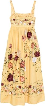 Agua Bendita Femme, Robes, Multicolore, Taille: 42 FR Robe Longue &Eacute;vas&eacute;e en Lin Ample