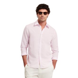 Ted Baker Hemd f&uuml;r Herren, Leinen-Mischung, Regul&auml;r, Lang&auml;rmlig (Hellrosa)