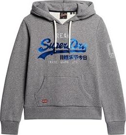 Superdry Vintage VL Athletic Hood Sweat-Shirt pour Femme, Dark Grey Fleck Marl, 38