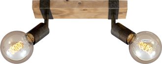 Briloner Deckenlampe Vintage schwenkbar, Holzbasis, E27 Fassung, max. 25 Watt, Deckenleuchte, Lampe, Wohnzimmerlampe, Schlafzimmerlampe, K&uuml;chenlampe, Deckenstr