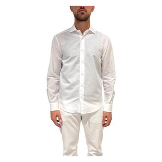 Xacus Luxuri&ouml;ses Wei&szlig;es Leinen Baumwollhemd - - Shirts - Herren - Wei&szlig; - M