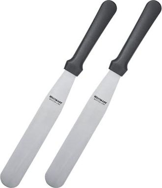 Westmark 2 Profi-Streichpaletten/Konditorenmesser Master Line - Gerade und flexibel, Klingenmaß 3 x 18 cm, Länge 30 cm - Schwarz/Silber, 312122E3